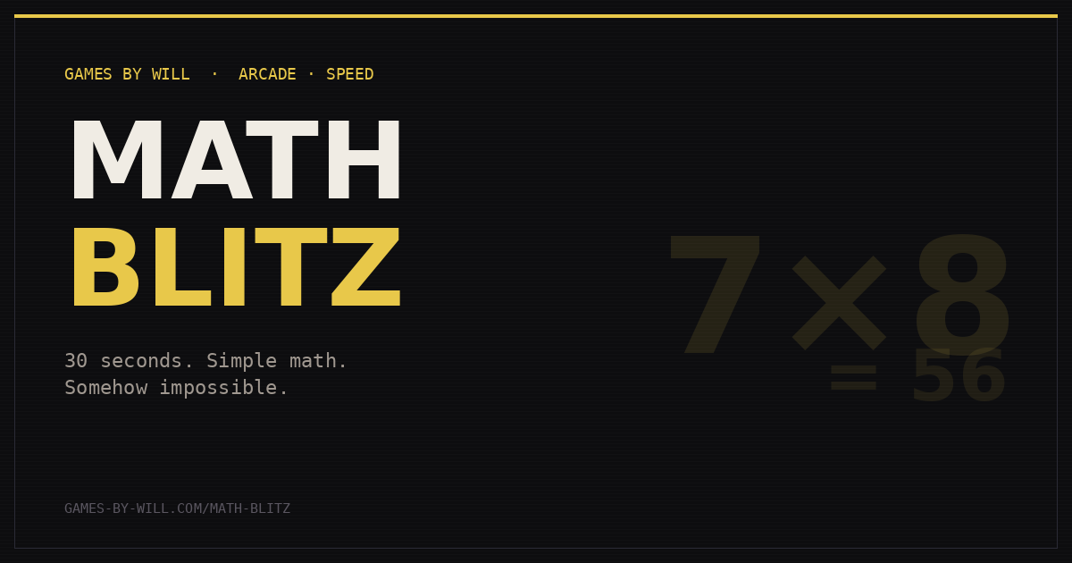 Math Blitz — 30 Seconds of Pain